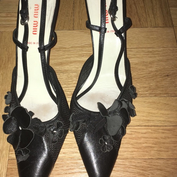 Shoes | Rare Vintage Mui Mui Floral Decor Heels | Poshmark